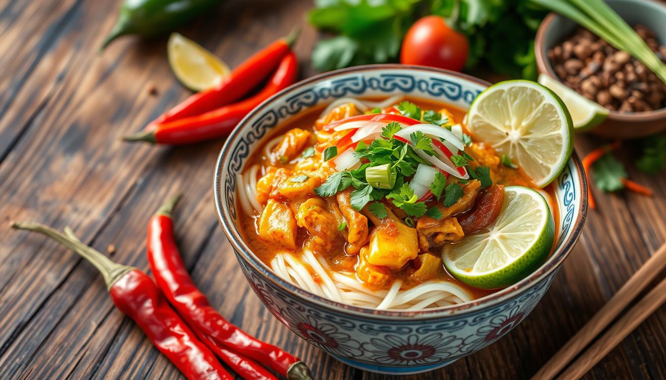 Khanom Jeen Nam Ya: Thailändische Reisnudelsuppe